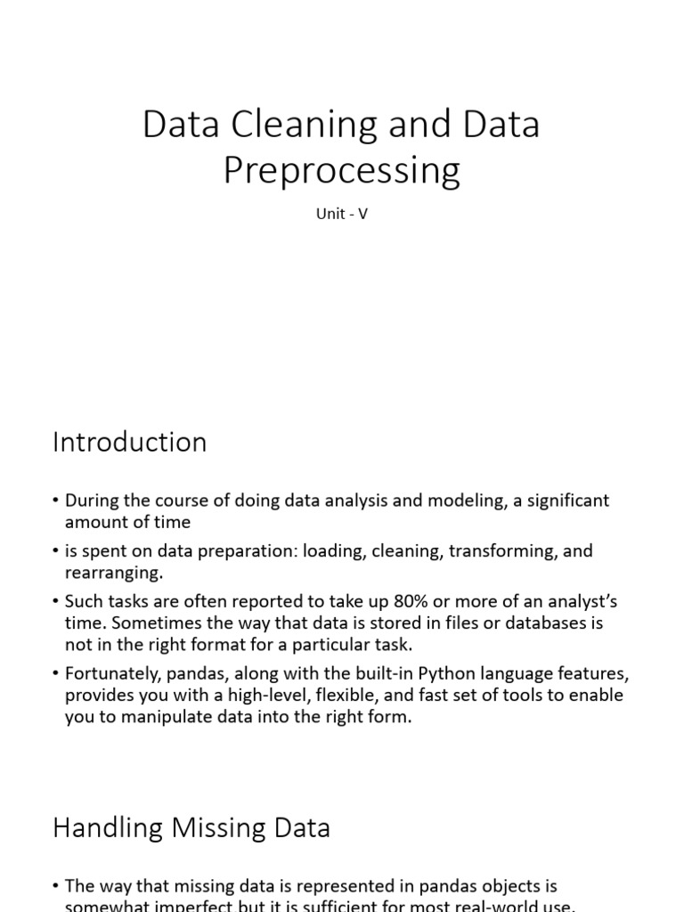 Data Cleaning and Data Preprocessing | PDF