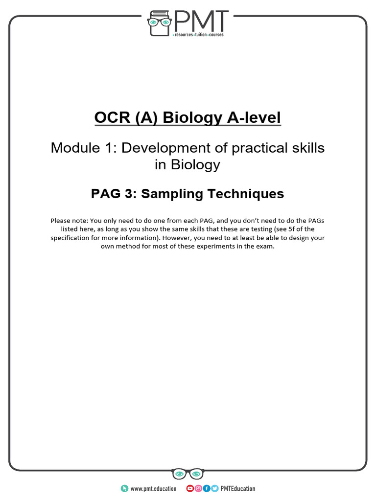 Biology A-Level Sampling Techniques Guide | PDF | Sampling (Statistics ...