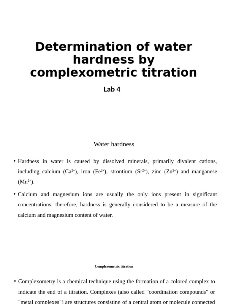 Complexometric Titration Lab 4 | PDF | Titration | Chemistry