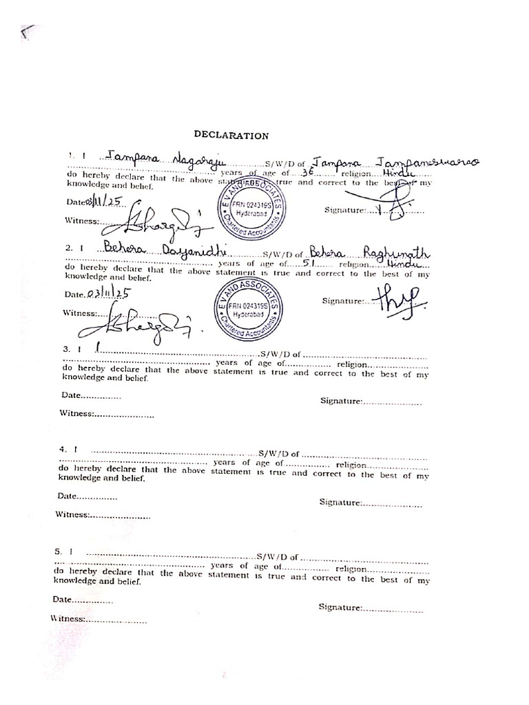 Self Declaration | PDF