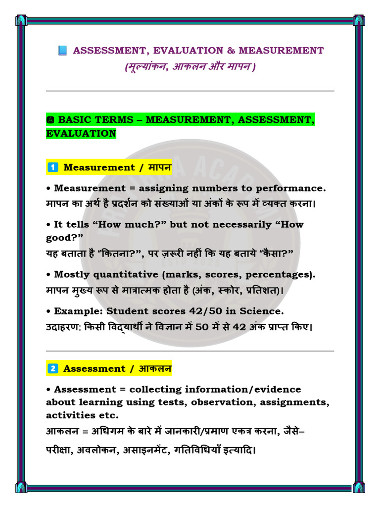 ? Assessment, Evaluation & Measurement 72782909 2025 12-14-07 35 | PDF