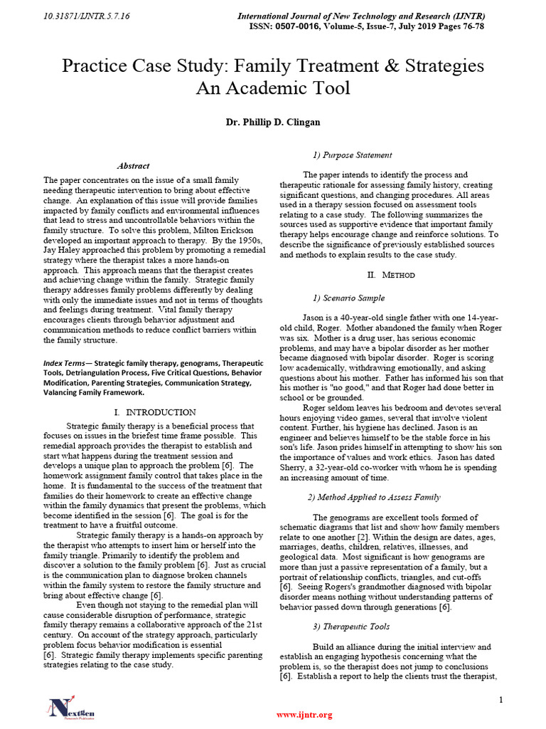Strategic Family Therapy Techniques | PDF | Psychotherapy | Family Therapy