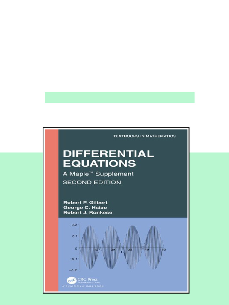 DIFFERENTIAL EQUATIONS 2nd Edition Robert P.. Hsiao George C.. Ronkese ...