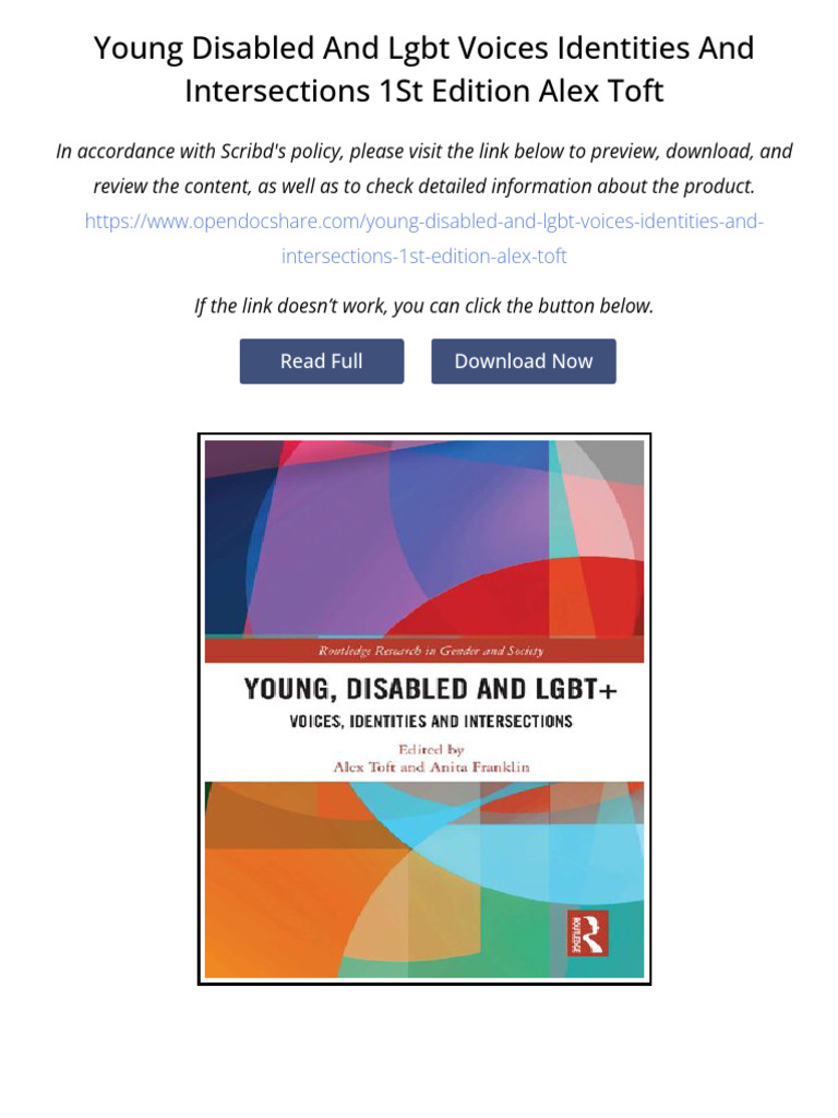 Young disabled and LGBT voices identities and intersections 1st Edition ...