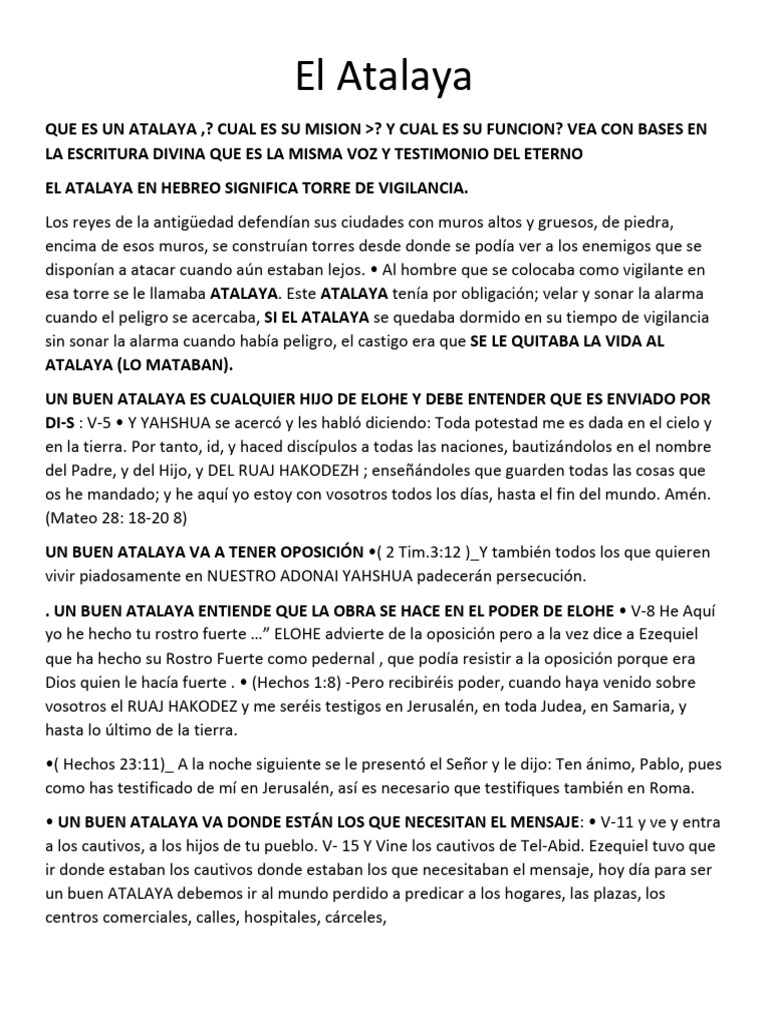 El Atalaya | PDF | Ezequiel