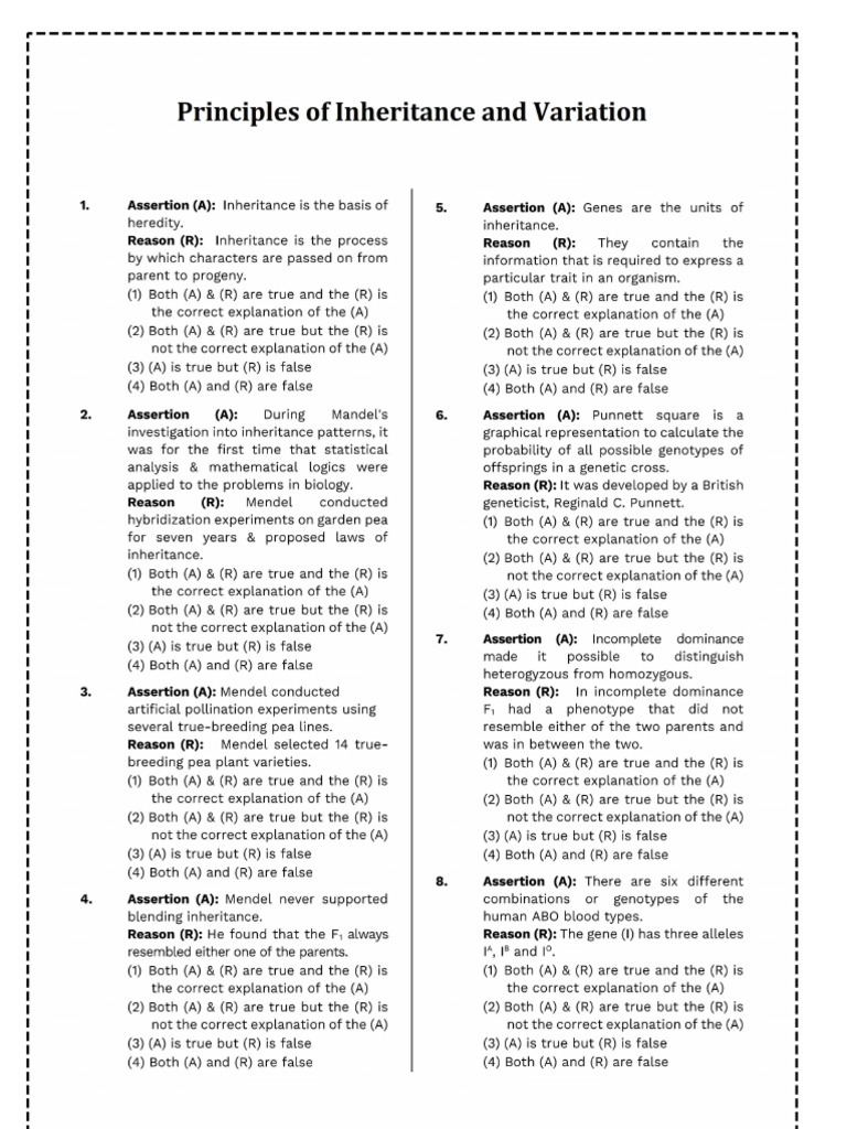 Principles of Inheritance and Variation | PDF