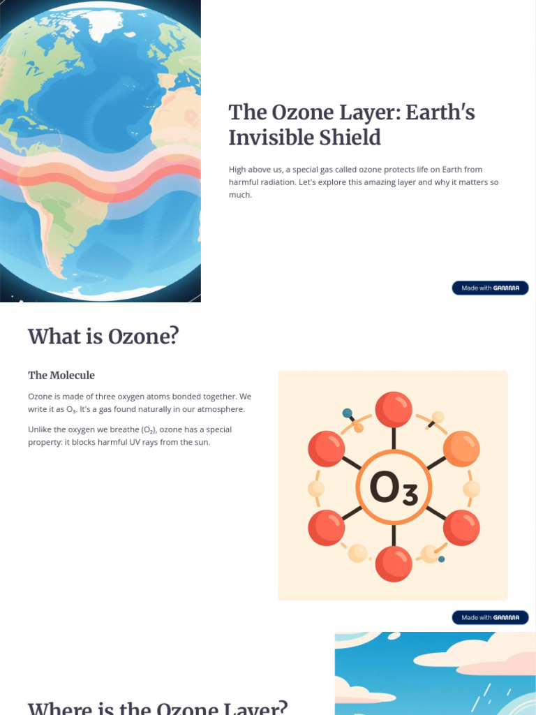 The Ozone Layer Earths Invisible Shield | PDF | Chlorofluorocarbon ...