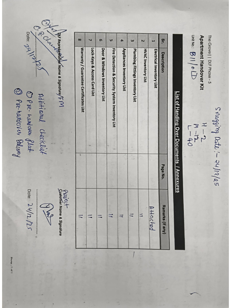 Snagging report of B-11-1 D | PDF