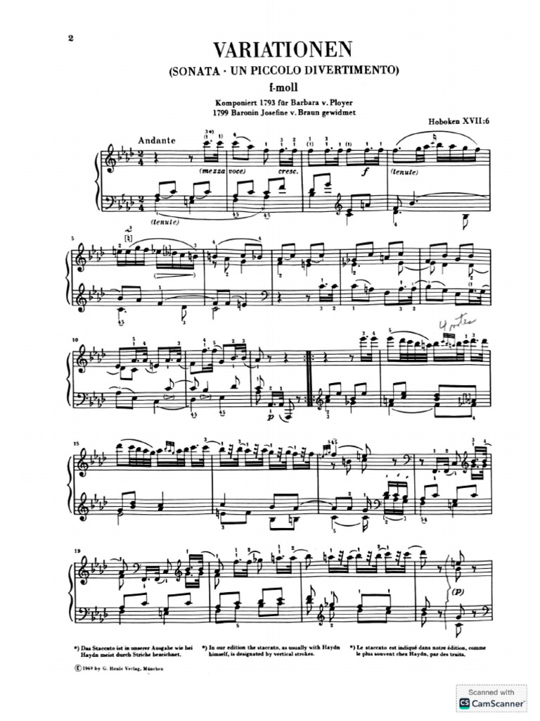 Haydn F Minor Variations | PDF