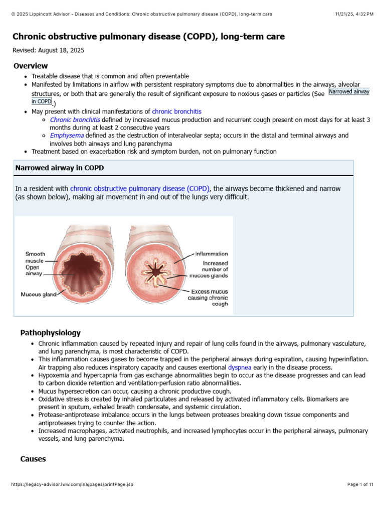 COPD Long-Term Care Overview and Management | PDF | Chronic Obstructive ...