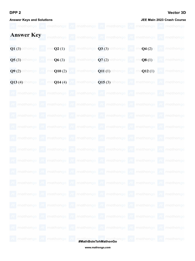 Vector 3D DPP 2 Solutions | PDF