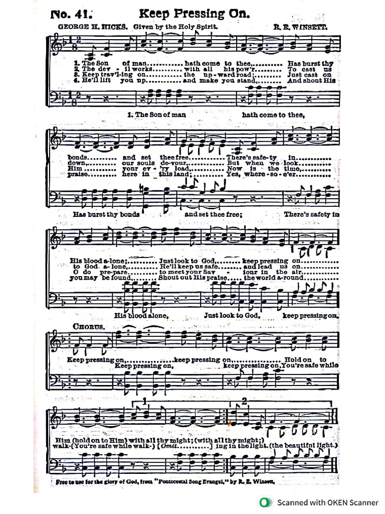 Keep Pressing on R.E. Winsett | PDF