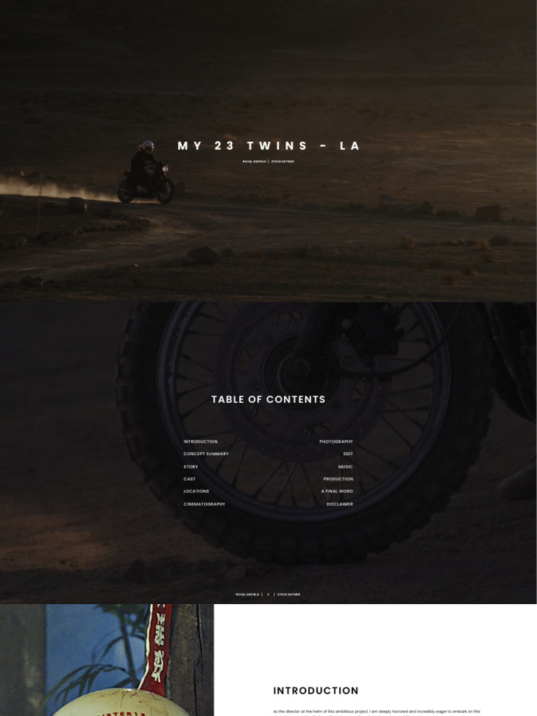 Royal Enfield 60s Adventure Film Concept | PDF