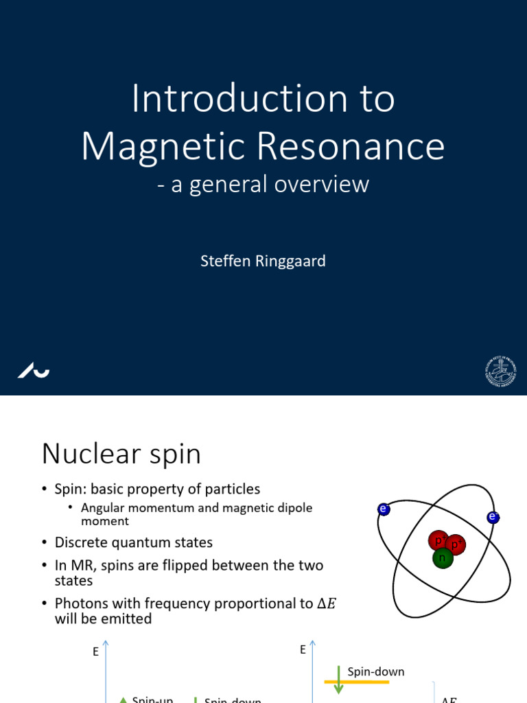 Overview of Magnetic Resonance Principles | PDF | Nuclear Magnetic ...