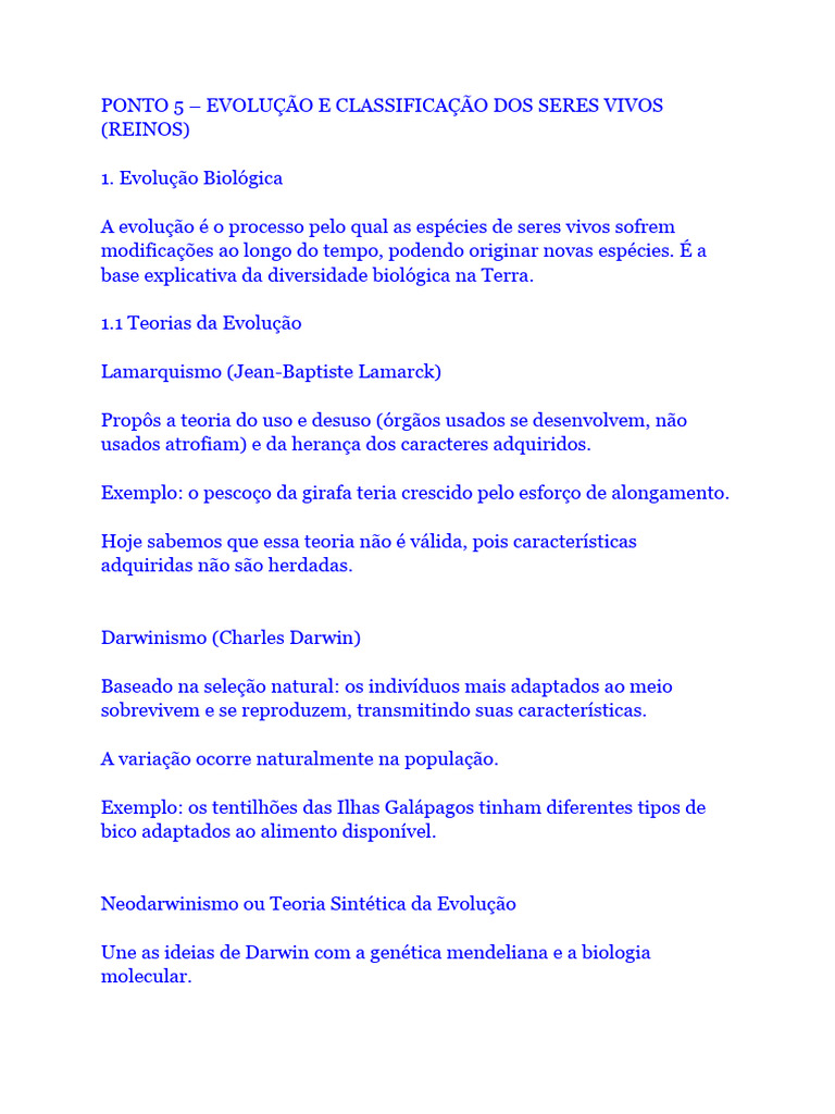 Biologia- evolução e classificação dos seres humanos | PDF | Evolução ...