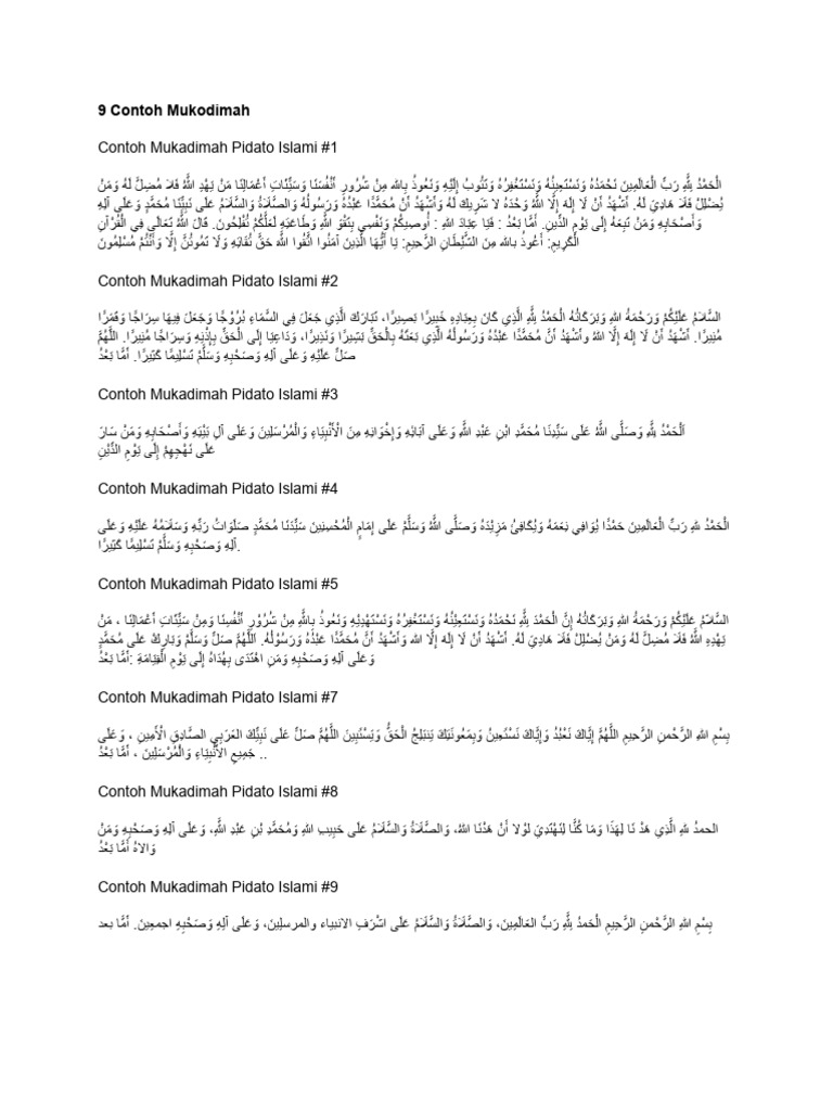 9 Contoh Mukodimah | PDF