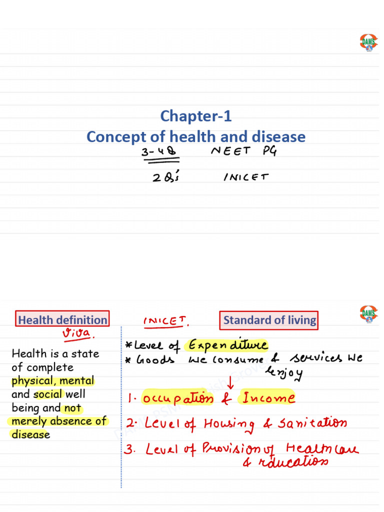 Concepts of Health and Disease Part | PDF | Preventive Healthcare ...