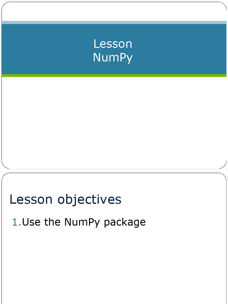 Introduction to NumPy for Python | PDF