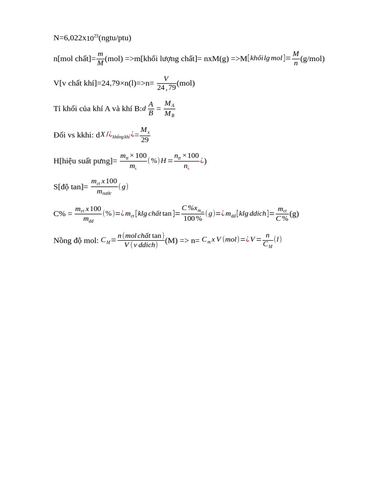 Cthuc hoá | PDF