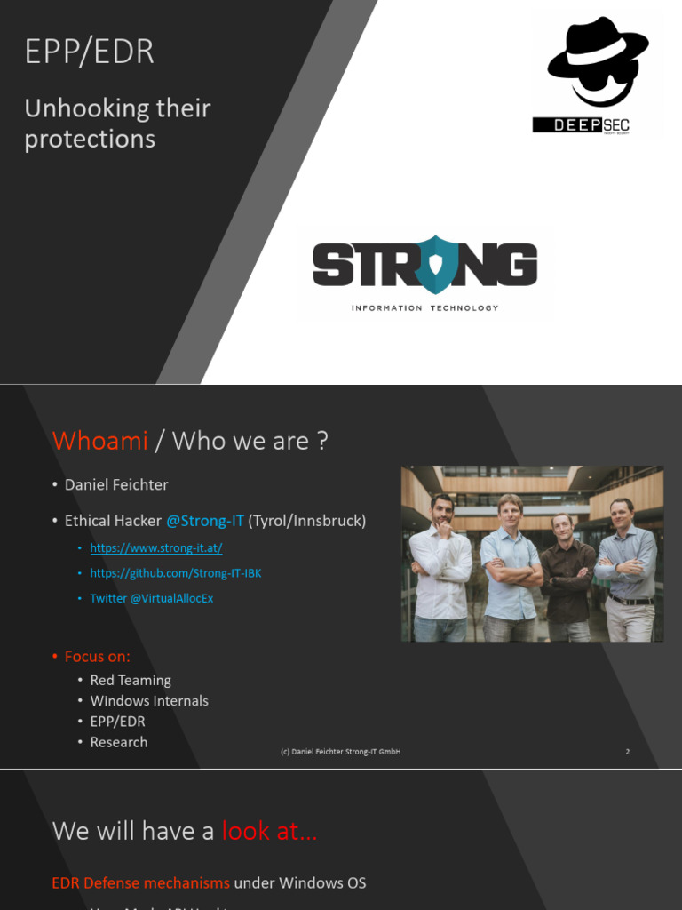 EPP EDR-Unhooking Their Protections Daniel Feichter | PDF | Computing ...