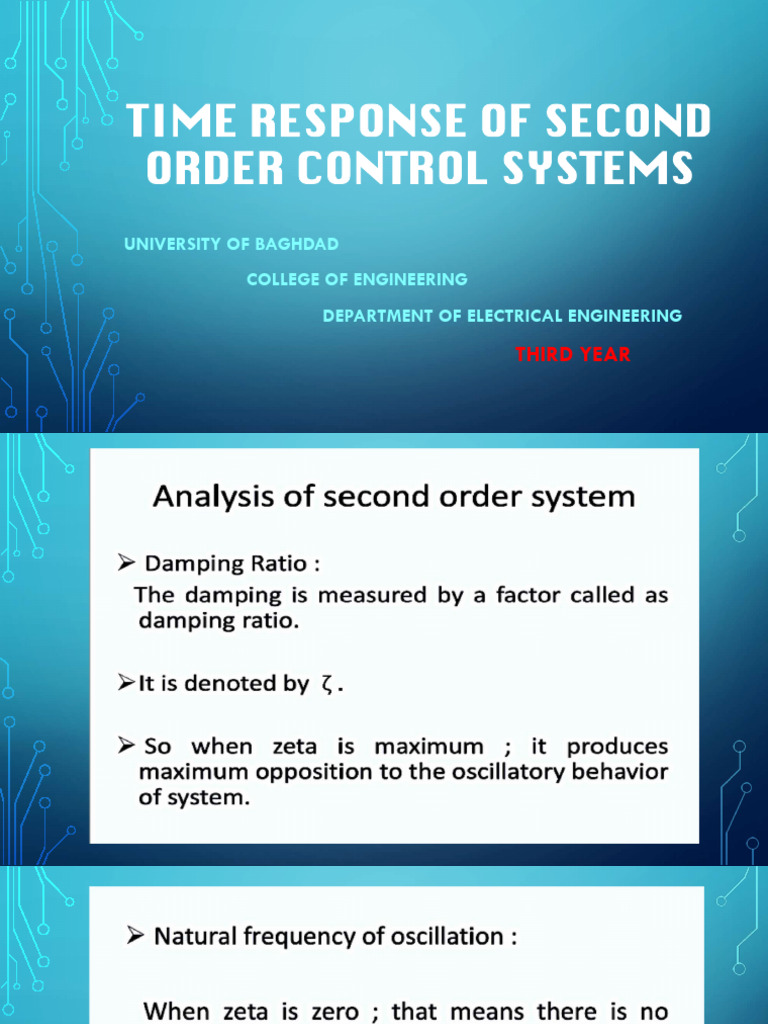 Lect-7 Time Domain of 2nd Order Sys | PDF