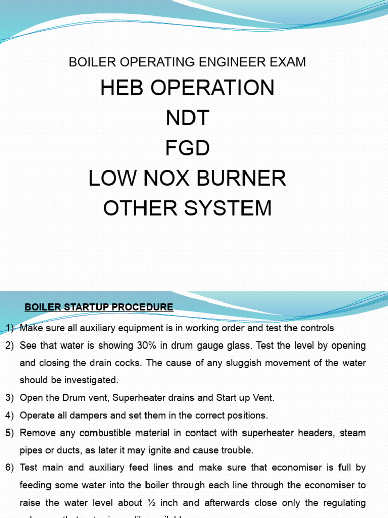Boiler Startup and Shutdown Procedures | PDF | Sulfur Dioxide | Magnesium