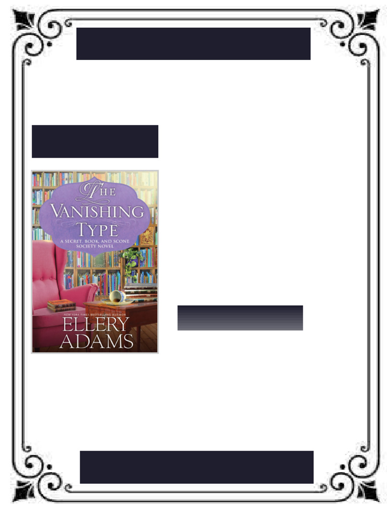 The Vanishing Type (Secret, Book, & Scone Society Mystery 5) Ellery ...