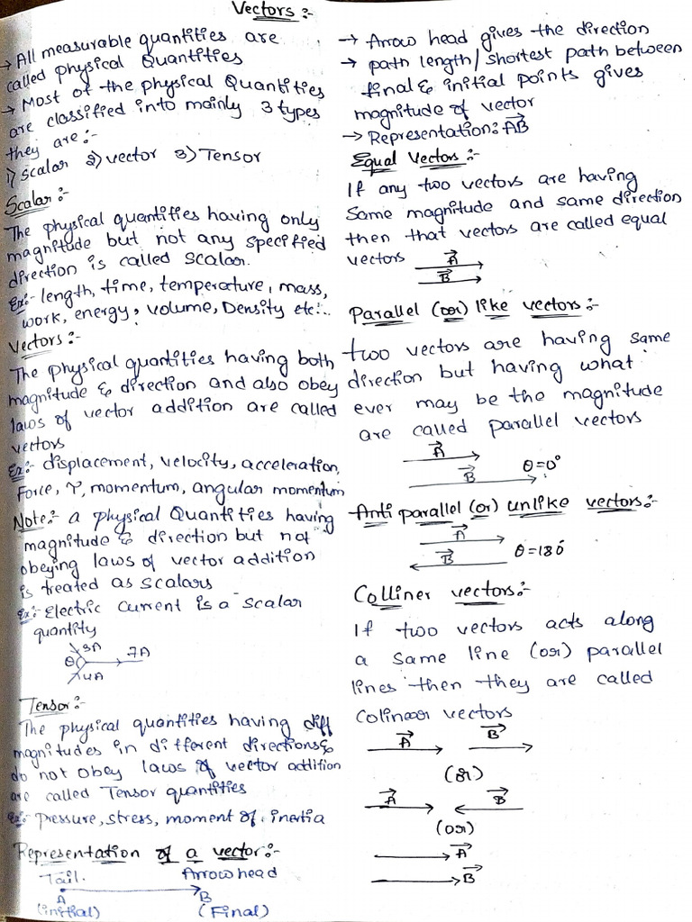 Vector Notes | PDF