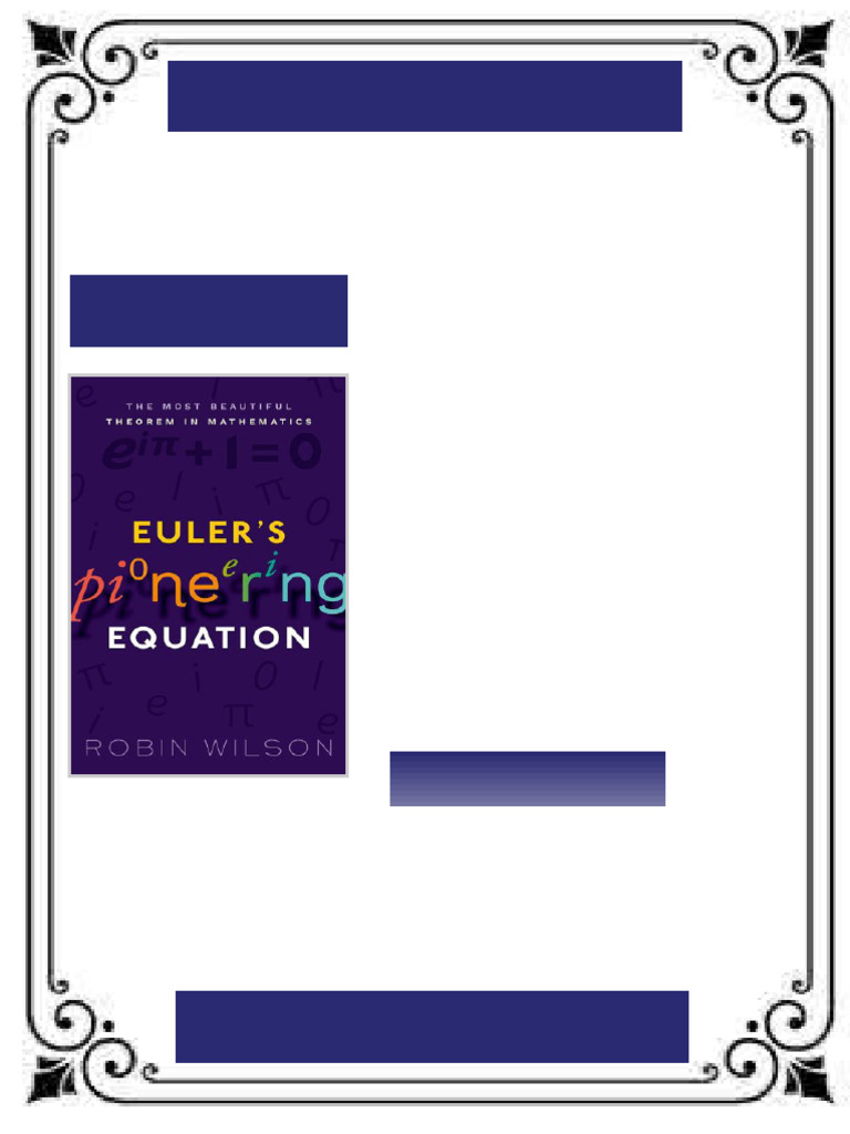 Euler s pioneering equation the most beautiful theorem in mathematics ...