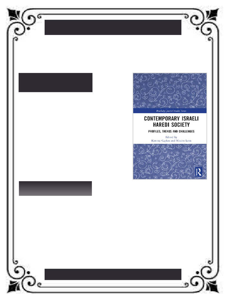 Contemporary Israeli Haredi Society Profiles Trends and Challenges 1st ...