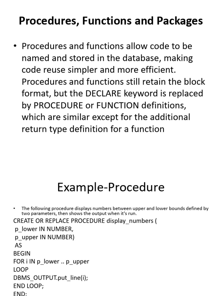 Dbms Unit 2 Procedure Relation Packages | PDF | Computer Science ...