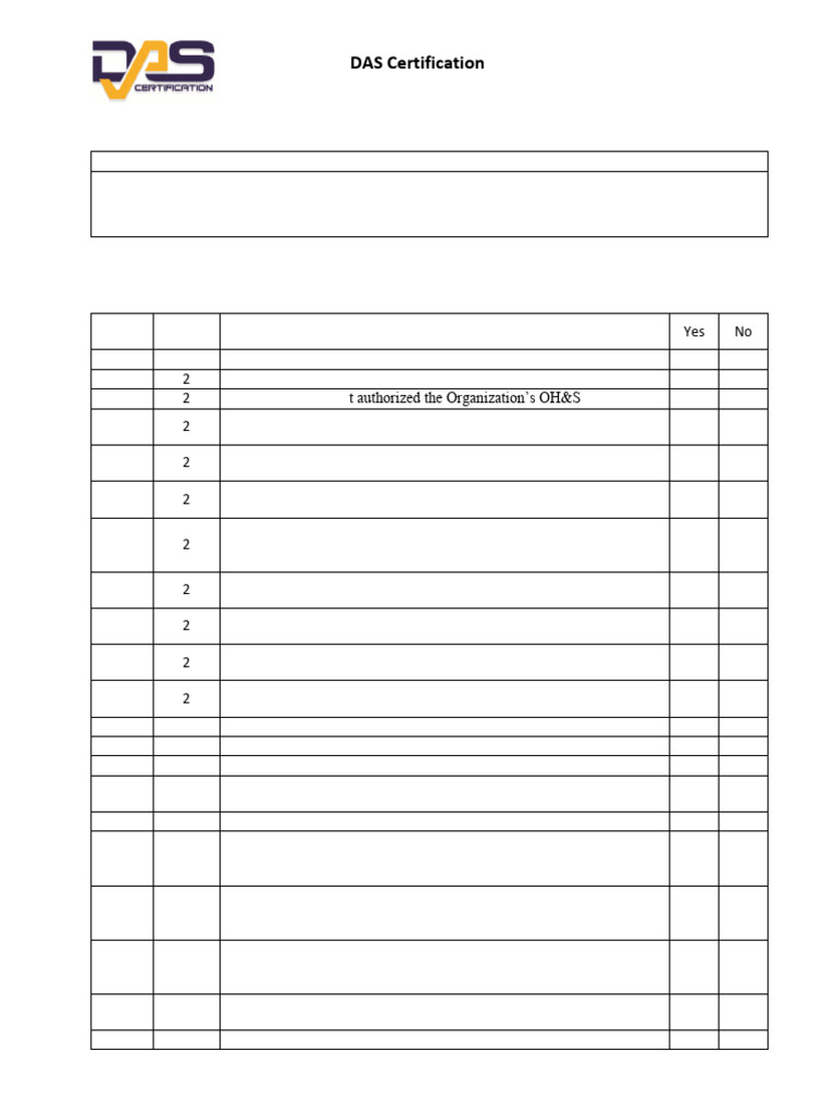 OHSAS 45001 Audit Checklist | PDF | Audit | Risk