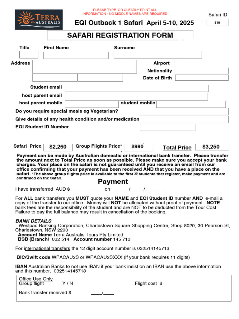 Outback Safari 1 | PDF | Contractual Term
