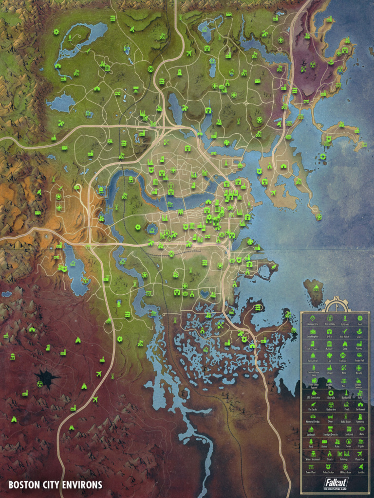 Fallout RPG - GM Toolkit - Poster - Boston City Environs [2021!03!31] | PDF