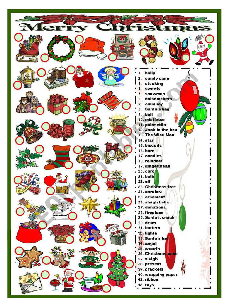 Christmas - Vocabulary | PDF