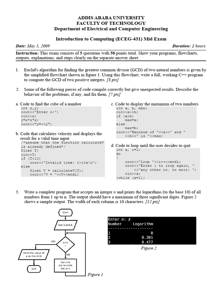 FCP I Midterm Exam 1 (AAU) | PDF | Integer (Computer Science ...
