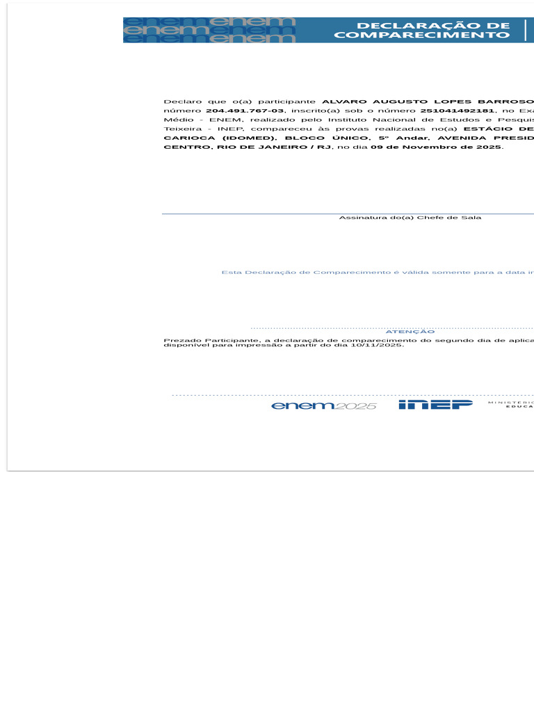 Declaração Enem | PDF