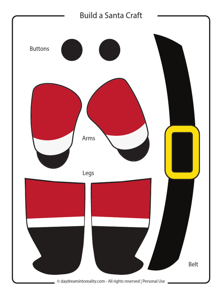 Build a Santa Craft Template Color | PDF