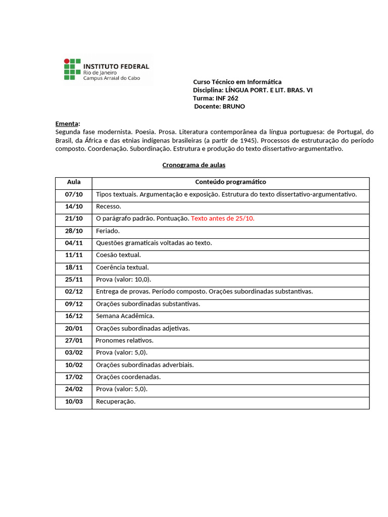 Planejamento - InF 262 | PDF