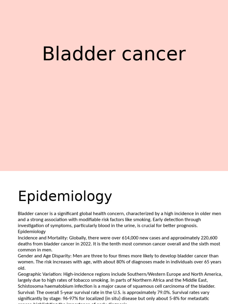 Bladder Cancer: Epidemiology and Risks | PDF | Cancer | Medicine