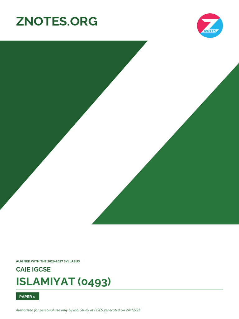 CAIE - IGCSE - Islamiyat | PDF | Muhammad | Prophets And Messengers In ...