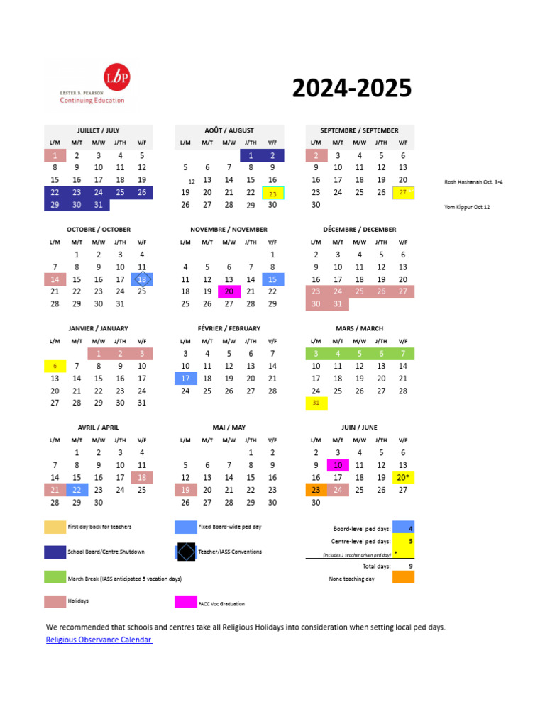 PACC 2024-2025 calendar rev 1 19 2024 | PDF | Observances | Tishrei