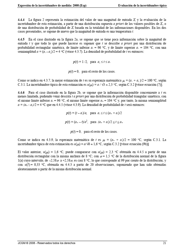 Evaluación de la Incertidumbre de Medida | PDF | Diferencia | Ecuaciones