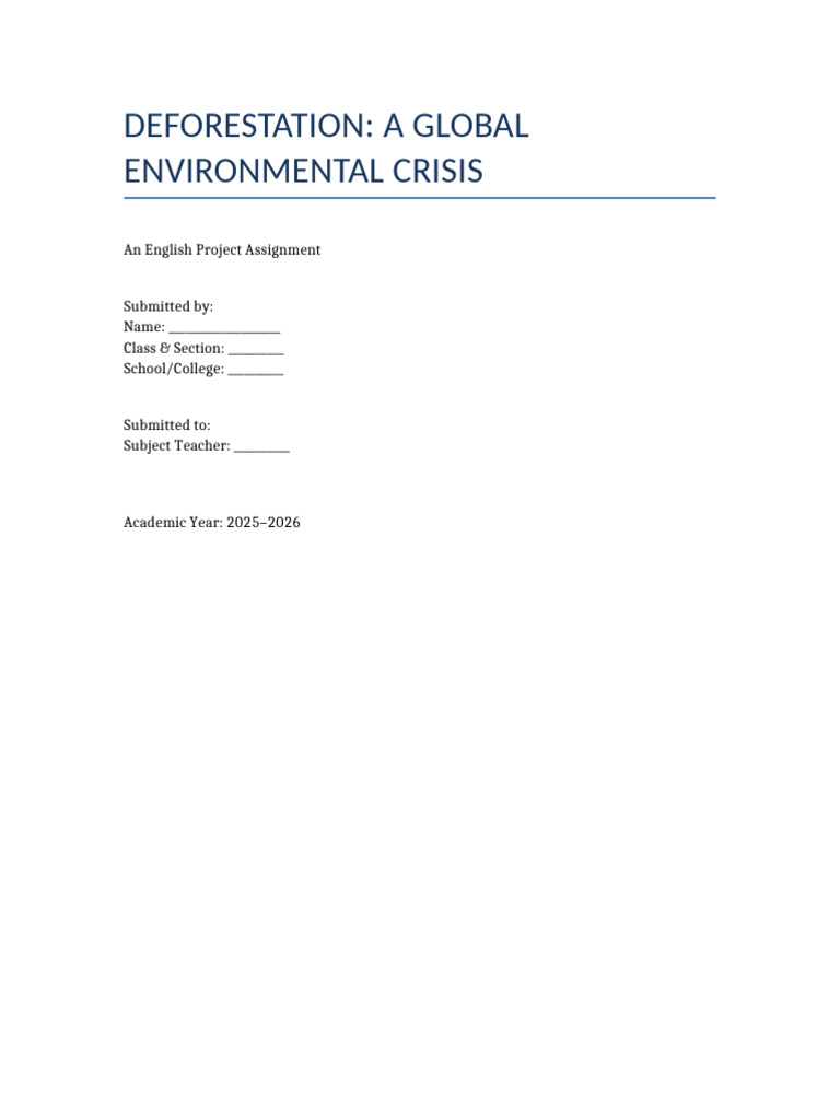 Deforestation Submission Ready Assignment | PDF | Deforestation | Forests