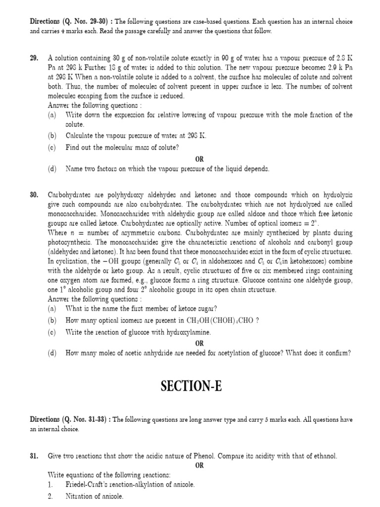 Case Study Questions on Chemistry Concepts | PDF | Amine | Ketone