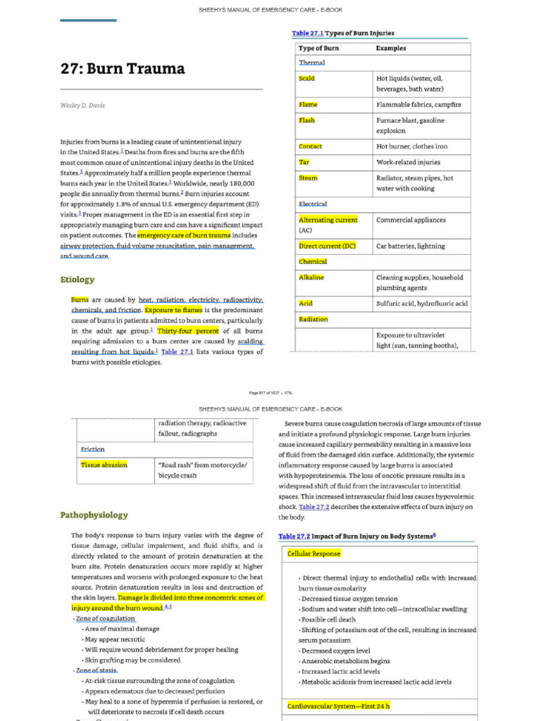 Emergency Care for Burn Injuries | PDF | Burn | Shock (Circulatory)