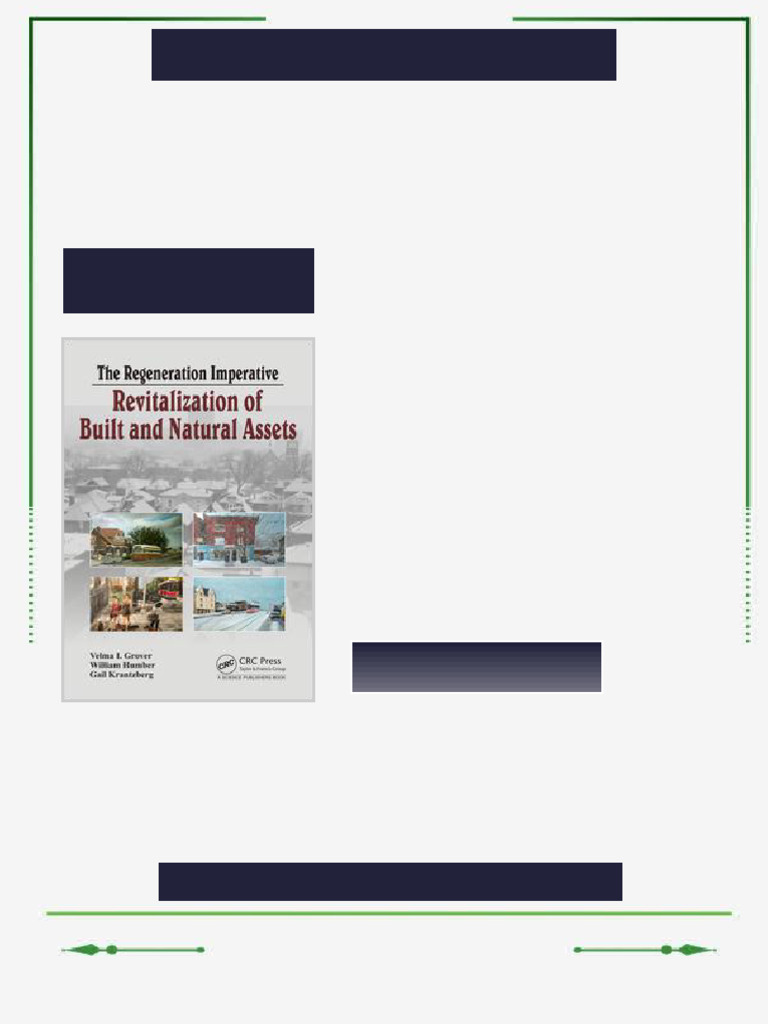 The Regeneration Imperative Revitalization of Built and Natural Assets ...