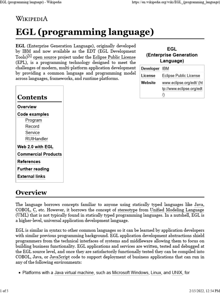 IBM EGL - Enterprise Generation Language,PDF | PDF | Software ...