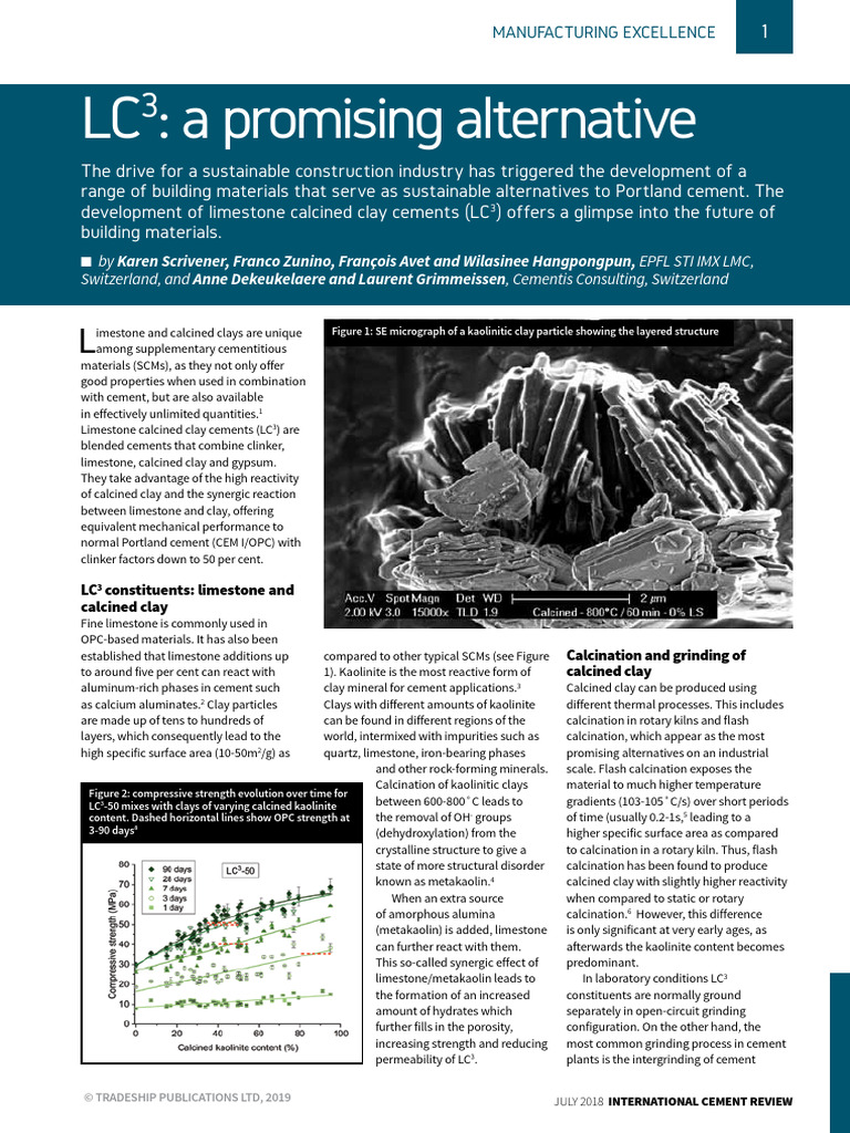 ICR30 KEYNOTE EPFL Limestone Clay Cements | PDF | Cement | Composite ...