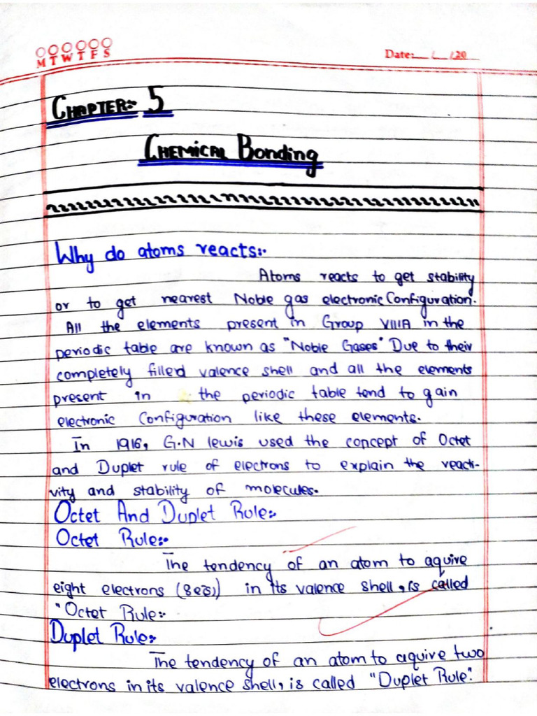 Chemistry Chemical Bonding Notes | PDF